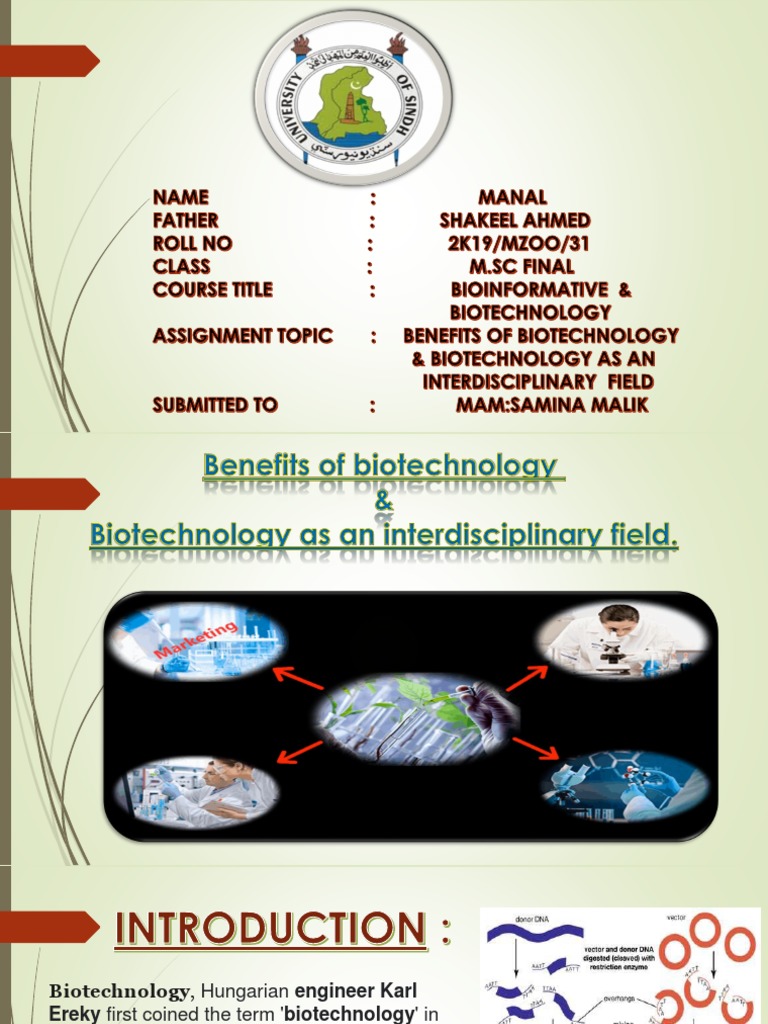 Benefits of Biotechnology Overview | PDF | Biotechnology ...