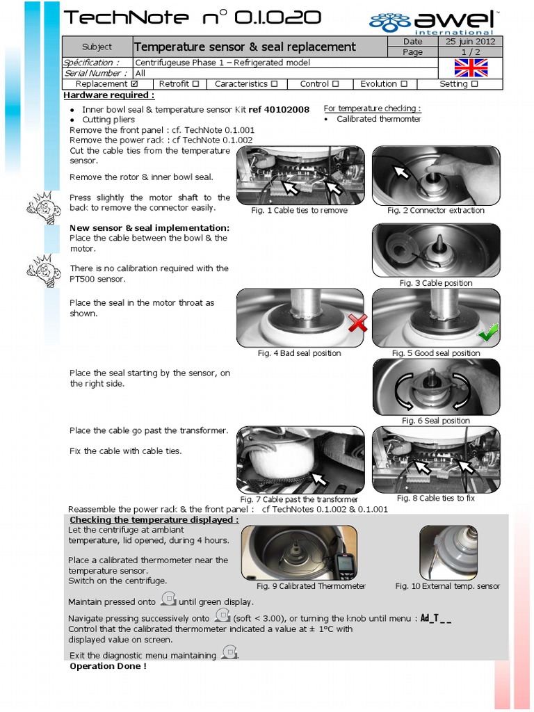 0.1.020 Temperature Sensor & Seal Replacement - EN | PDF | Thermometer ...