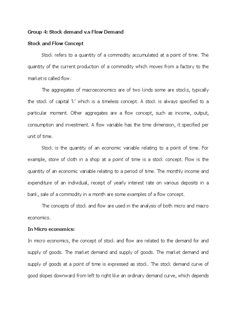 Stock Demand Vs Flow Demand | PDF | Demand | Macroeconomics