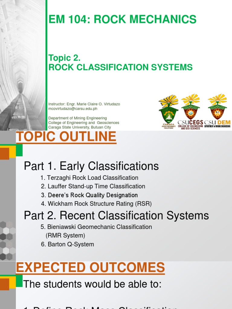Rock Classiifcation System Part 1 | PDF | Strength Of Materials ...