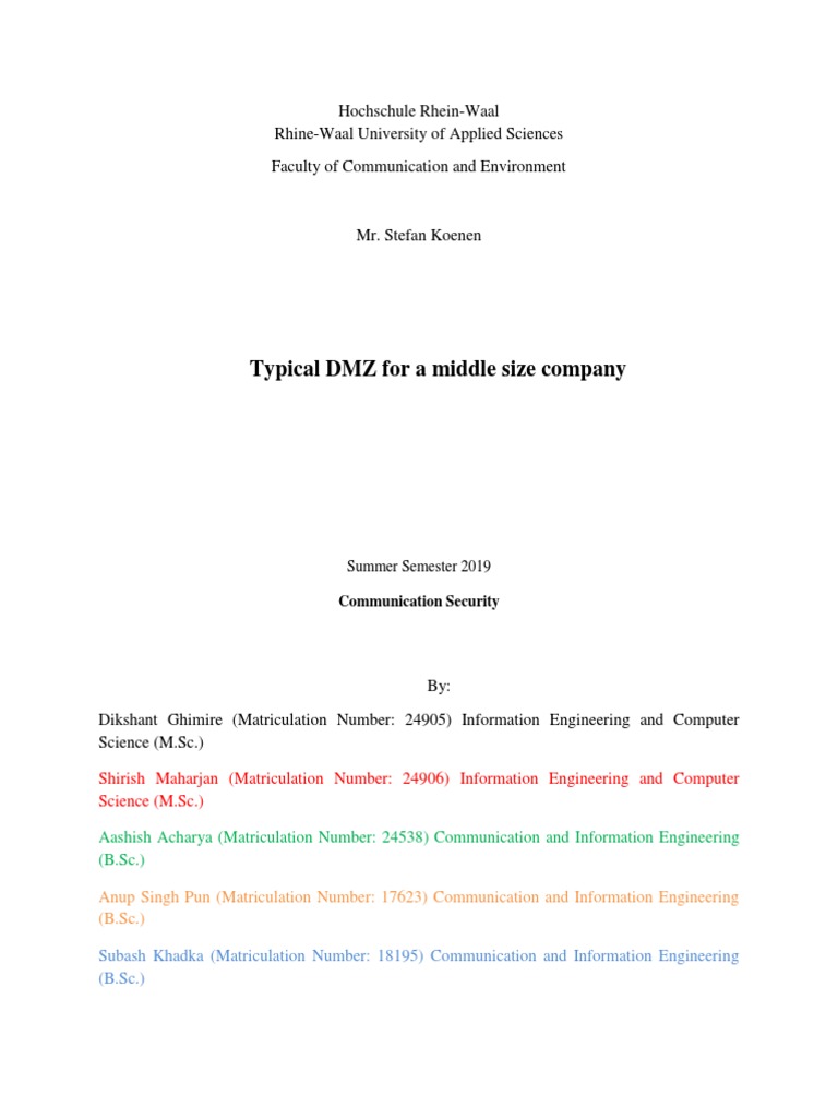 Typical DMZ For A Middle Size Company | PDF | Router (Computing) | Virtualization