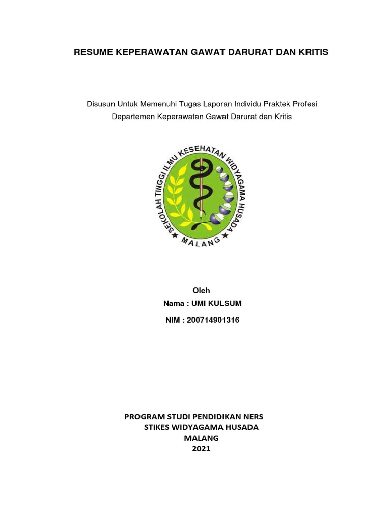 Resume 7 Keperawatan Gawat Darurat Dan Kritis | PDF