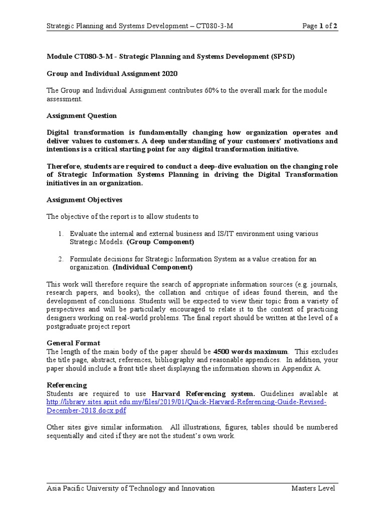 SPSD Assignment 2020 - VD1 | PDF | Information System | Information