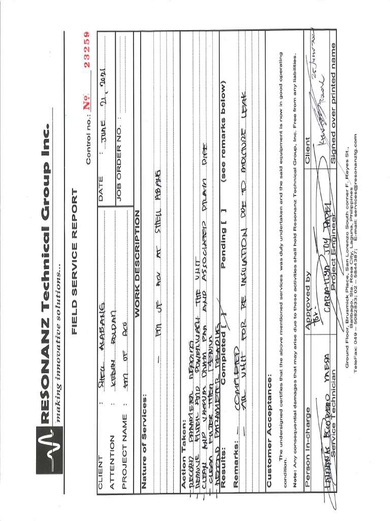 Service Report - PM FCu-Q2 | PDF