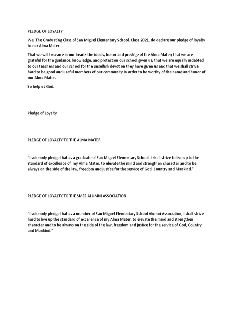 Pledge of Loyalty | PDF