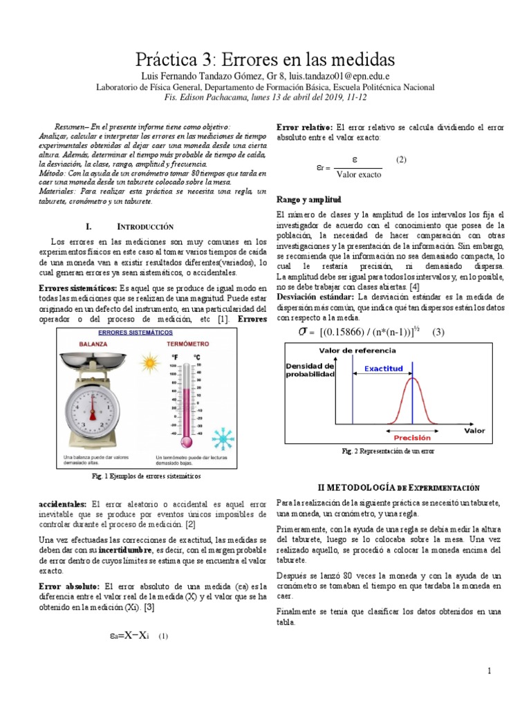Errores en Las Medidas | PDF | Medición | Análisis