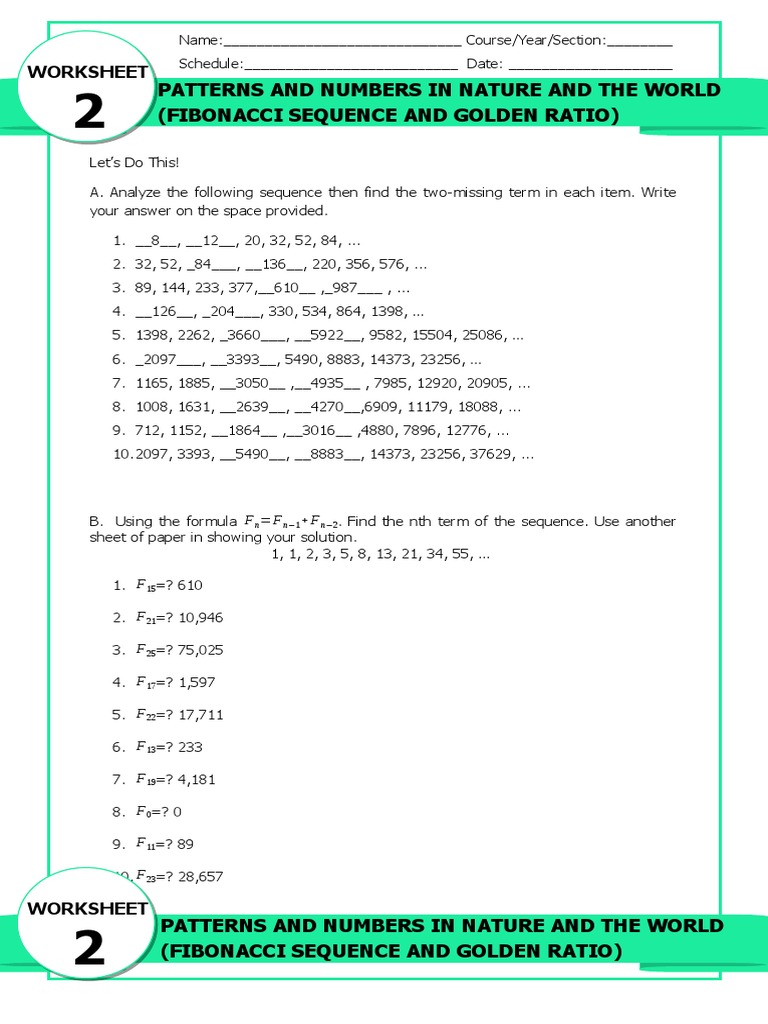 MMW Worksheet 2 | PDF | Numbers | Mathematical Analysis