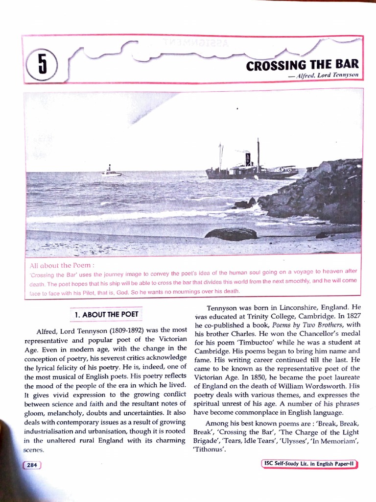 Crossing The Bar: Alfred, Lord Tennyson | PDF | Poetry | Religion And ...