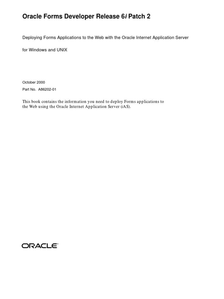 Oracle Forms Developer Release 6 Patch 2 | PDF