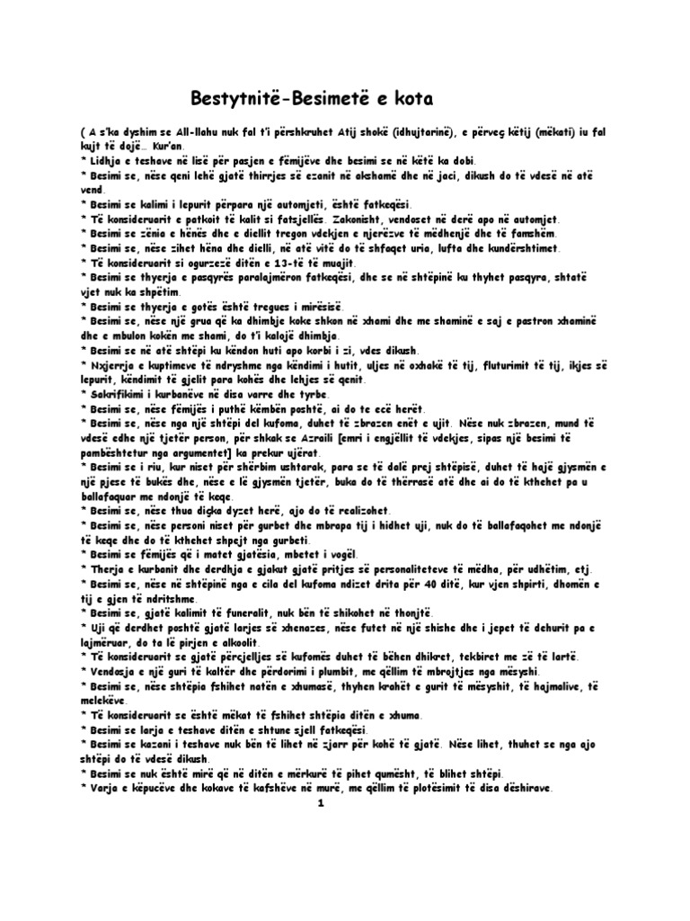 Besimet e Kota. | PDF