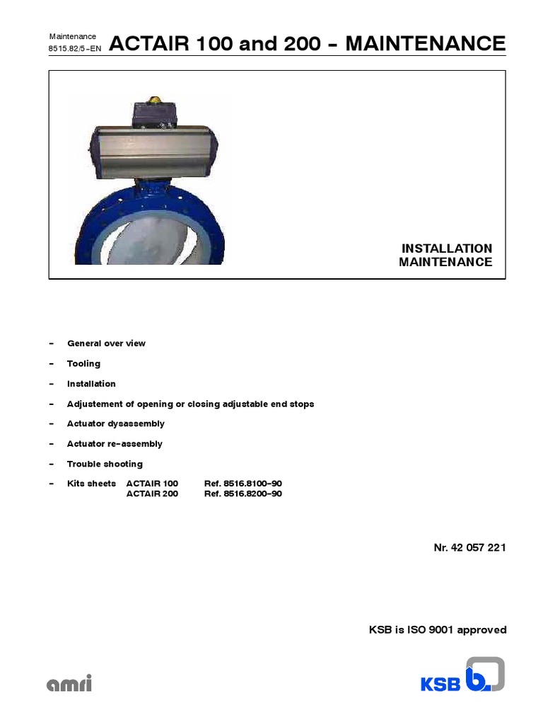 ACTAIR 100 & 200 Maintenance Guide | PDF | Valve | Piston
