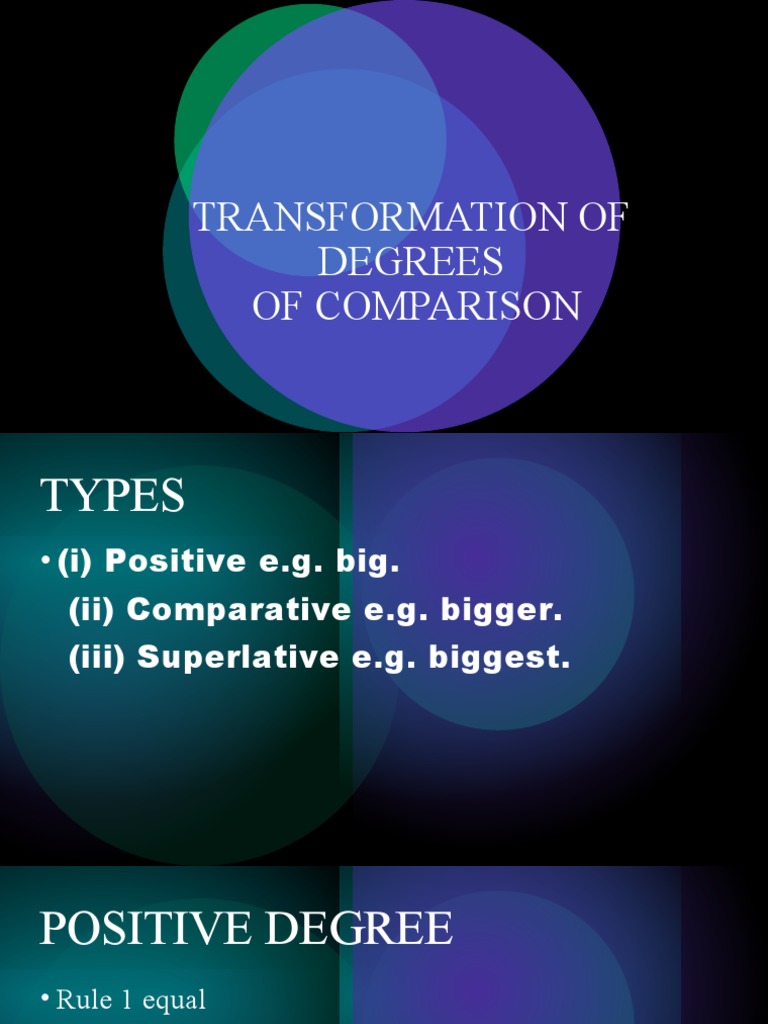 Transformation of Degrees of Comparison | PDF | Linguistic Typology ...
