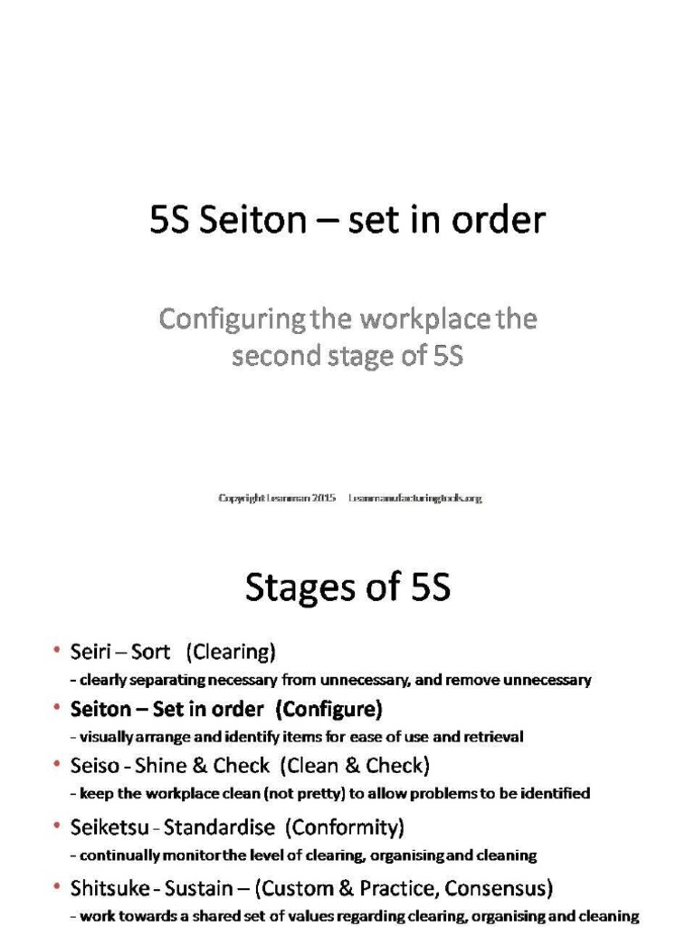 LMT 5S Seiton Set in Order | PDF
