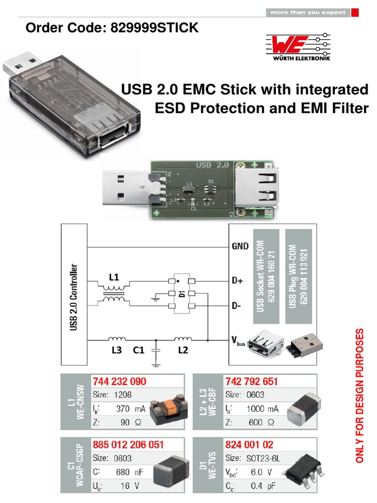 USB 2.0 EMC Stick With Integrated ESD Protection and EMI Filter | PDF ...