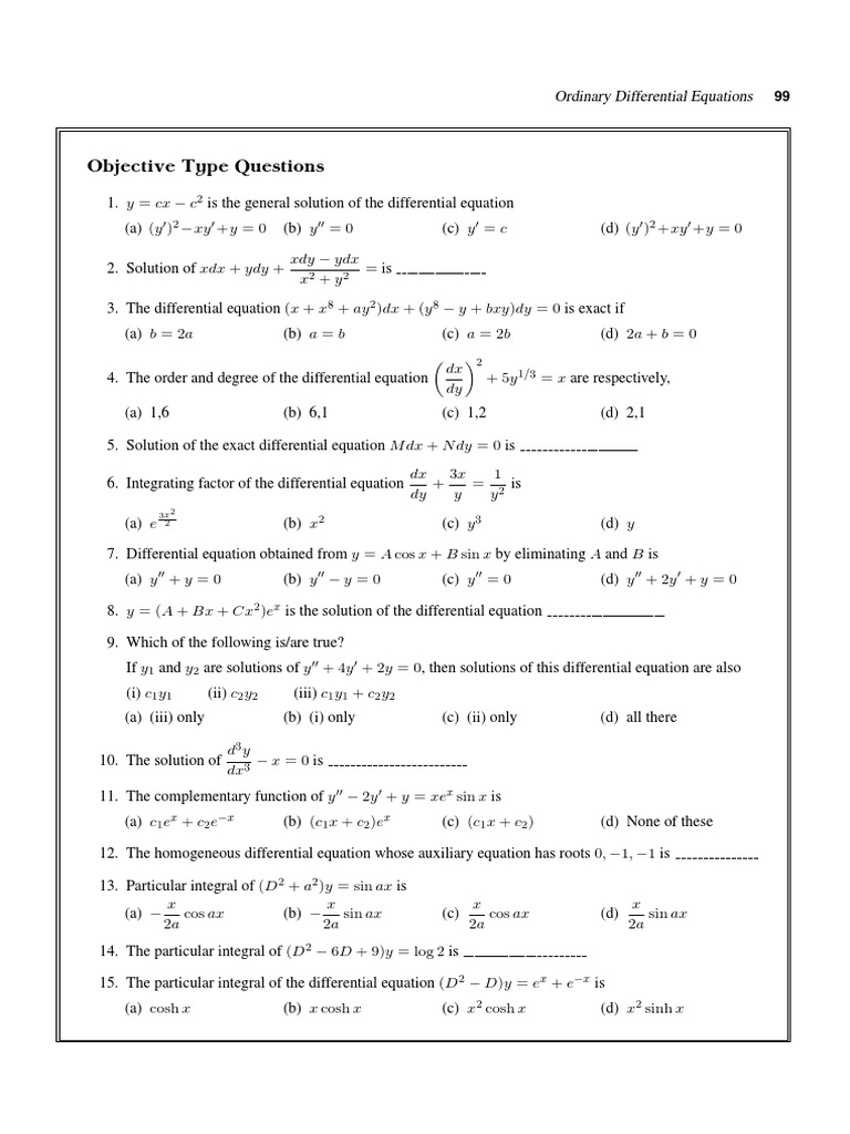 Differential Equations & Calculus Workbook | PDF | Rates | Subtraction