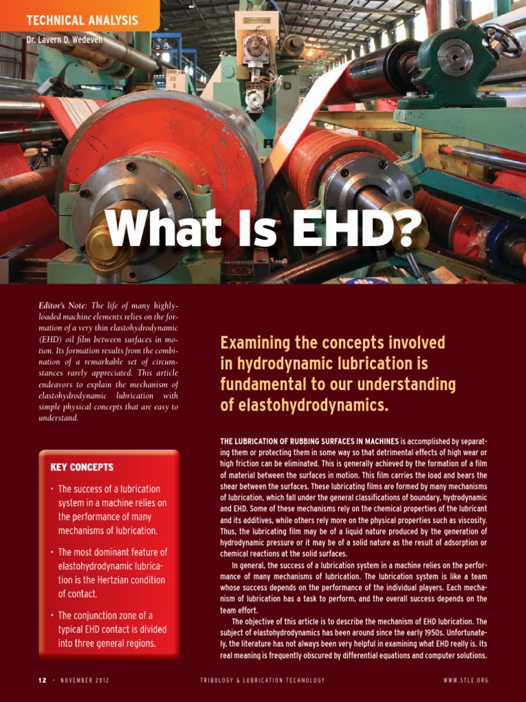 What Is EHD? | PDF | Bearing (Mechanical) | Viscosity