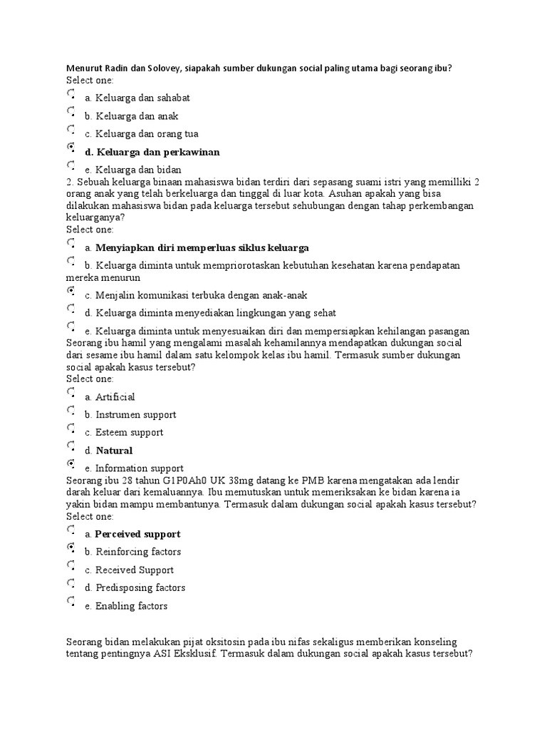 Soal Quis 1 Keluarga | PDF | Gaya Hidup