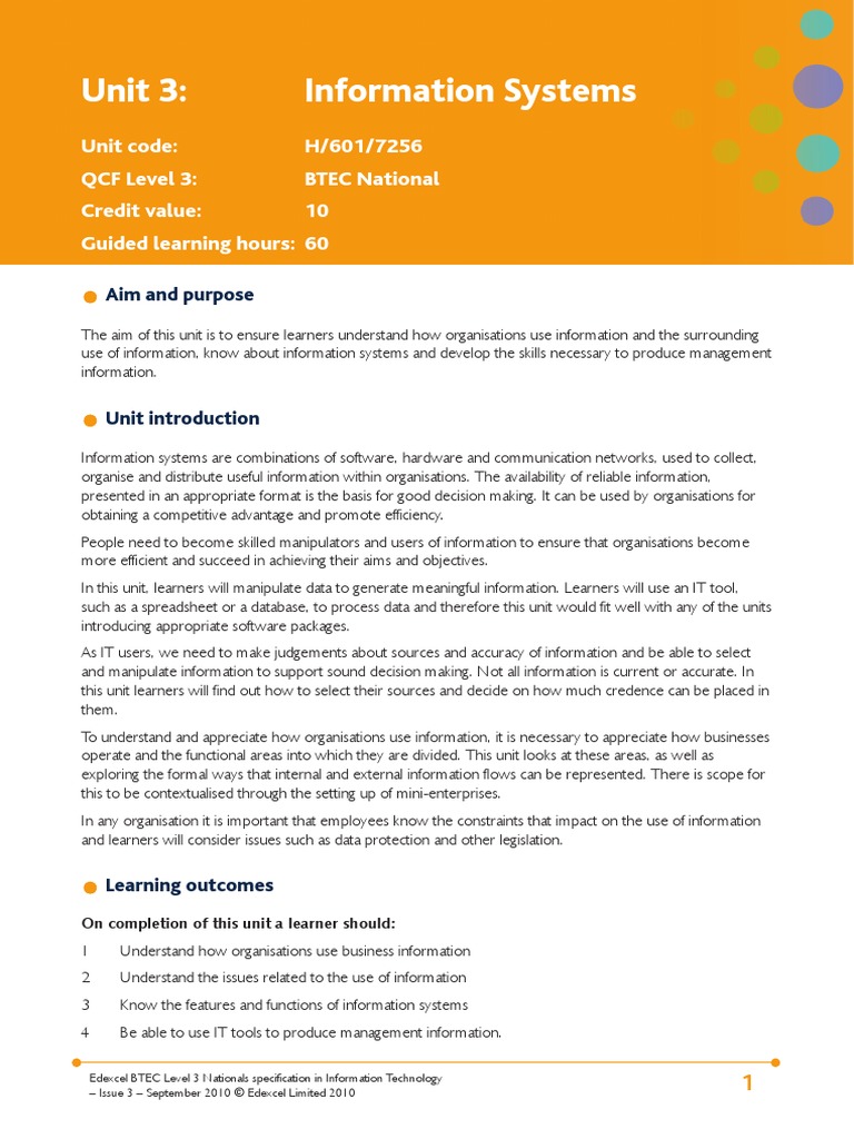 Unit 3 Information Systems | Download Free PDF | Information ...