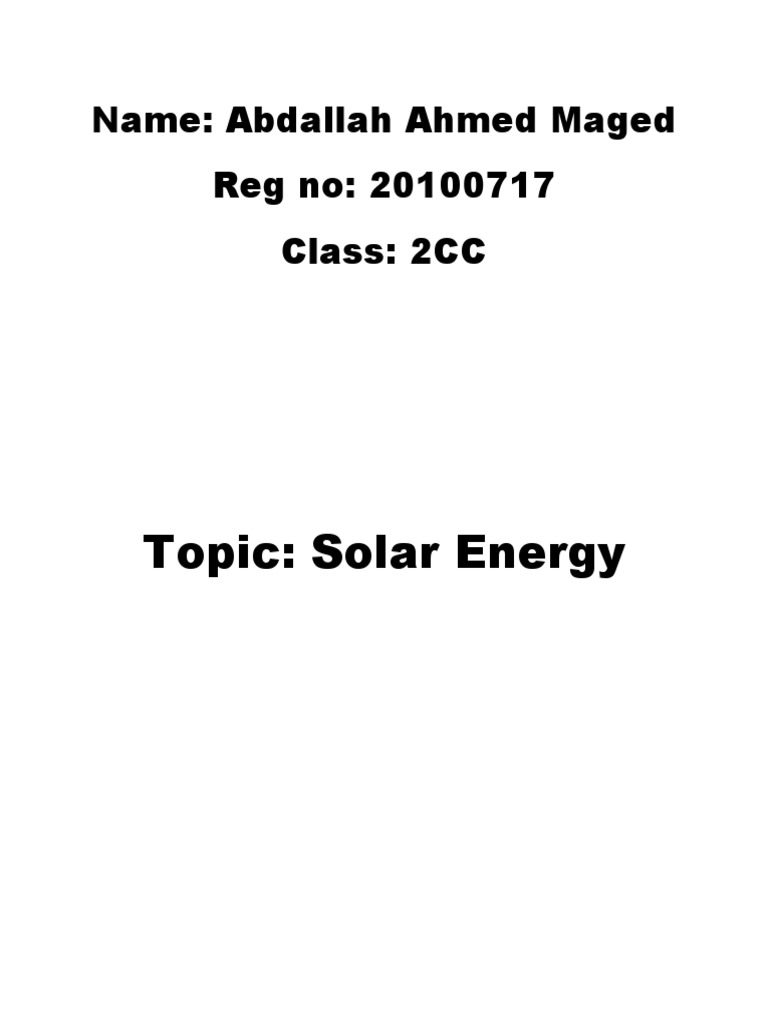 Short Solar Energy Presentation | PDF | Solar Power | Photovoltaics