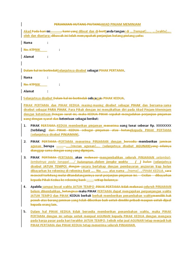 Akad Pinjam Meminjam | PDF