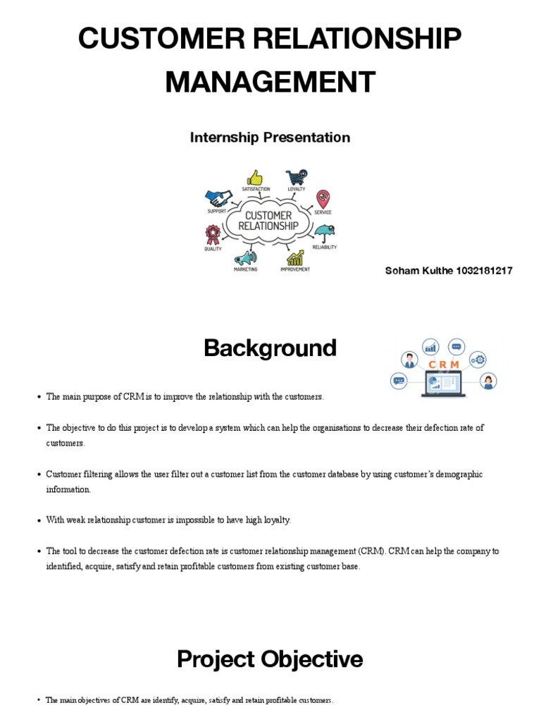 Customer Relationship Management: Internship Presentation | PDF ...