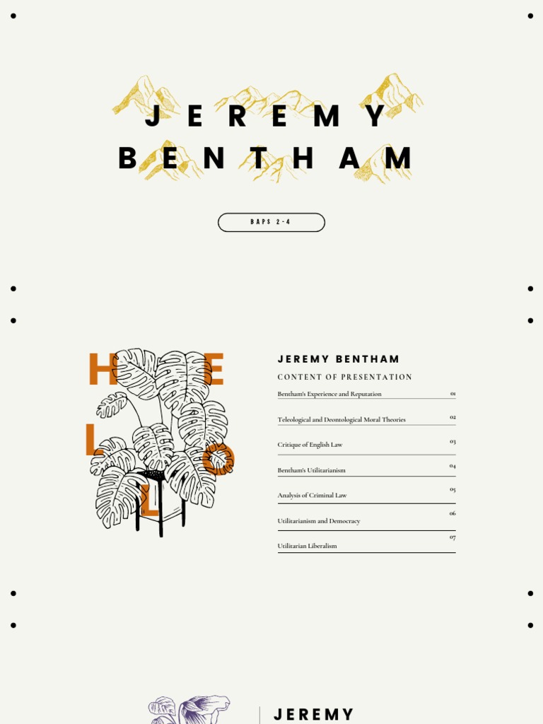 Jeremy Bentham: An Analysis of his Life, Works and Utilitarian ...