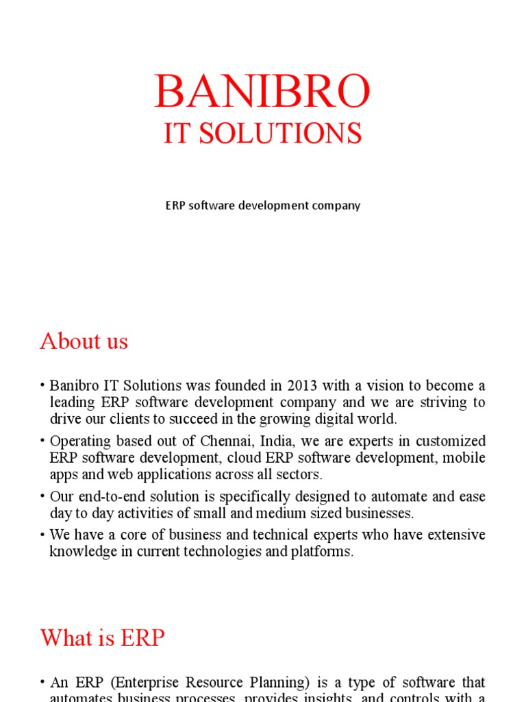 Banibro: It Solutions | PDF