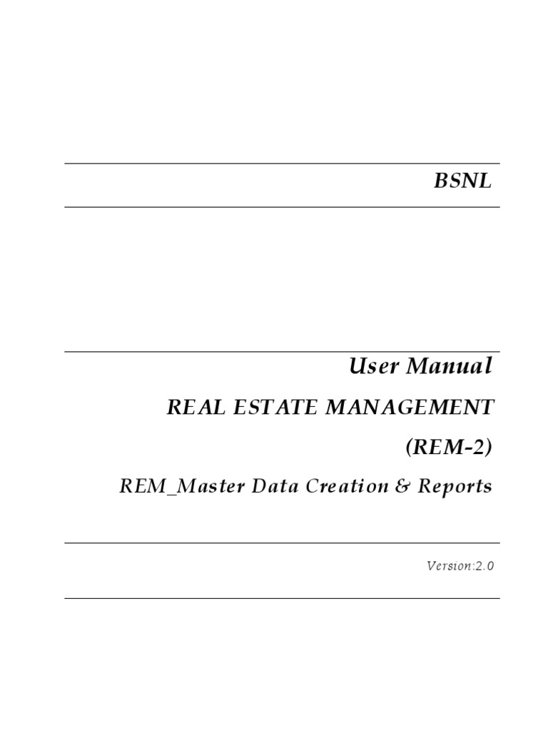REM-2 REM - Master Data Creation & Reports Ver 2.0 | PDF | Button (Computing) | Menu (Computing)