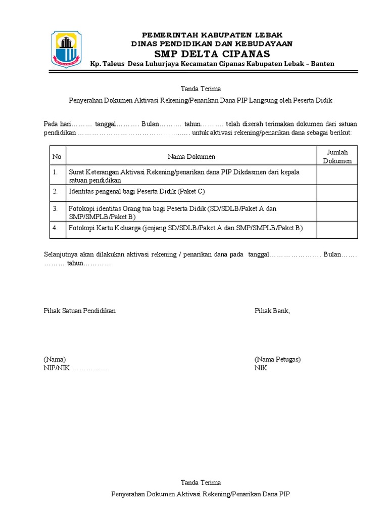 Aktivasi Rekening PIP untuk Peserta Didik | PDF