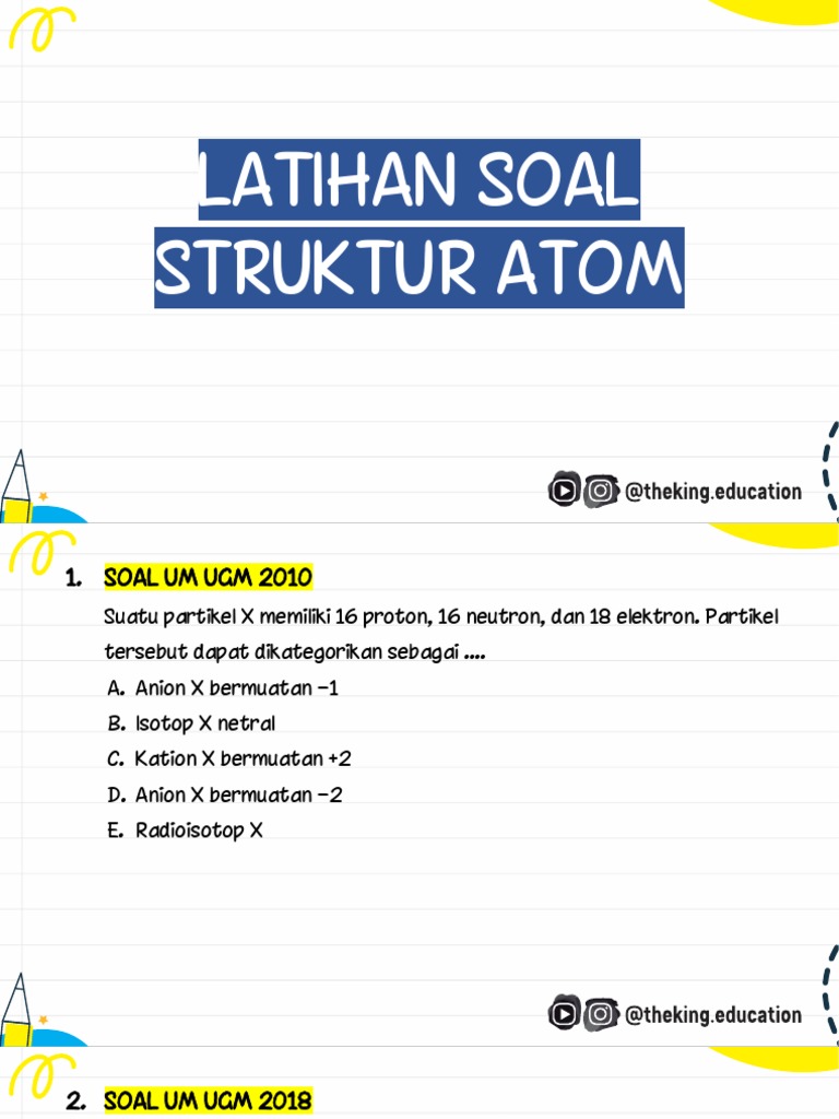Latihan Soal Struktur Atom | PDF