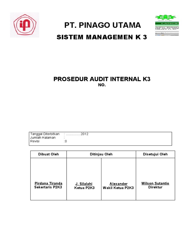 Pinago Prosedur Audit Internal K3 | PDF