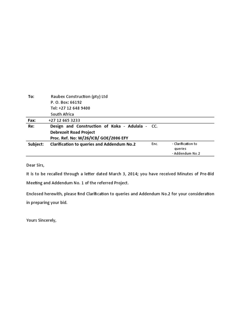 Cover Letter For Clarification | PDF | Urban | Real Estate Law