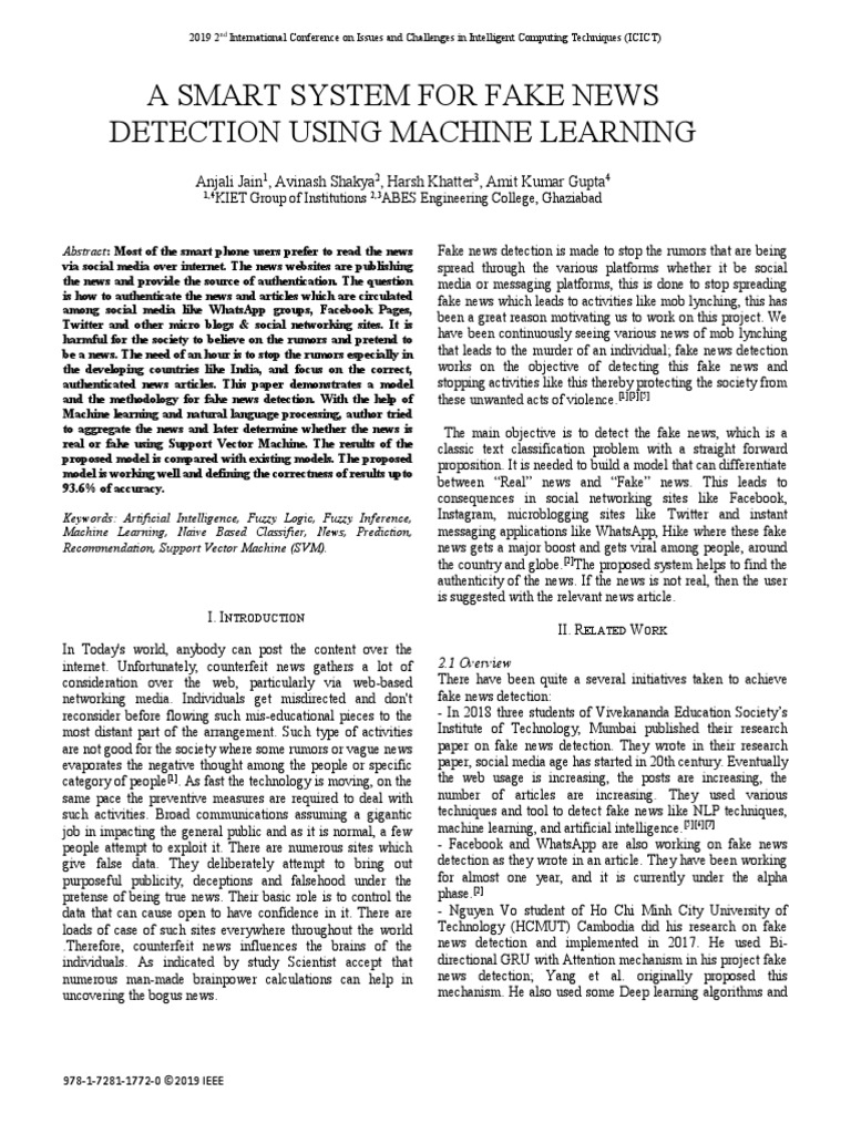 Ieee Paper | Download Free PDF | Support Vector Machine | Statistical Classification