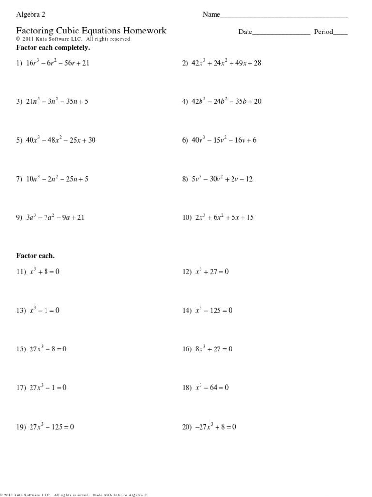 Cubic Formula Factoring