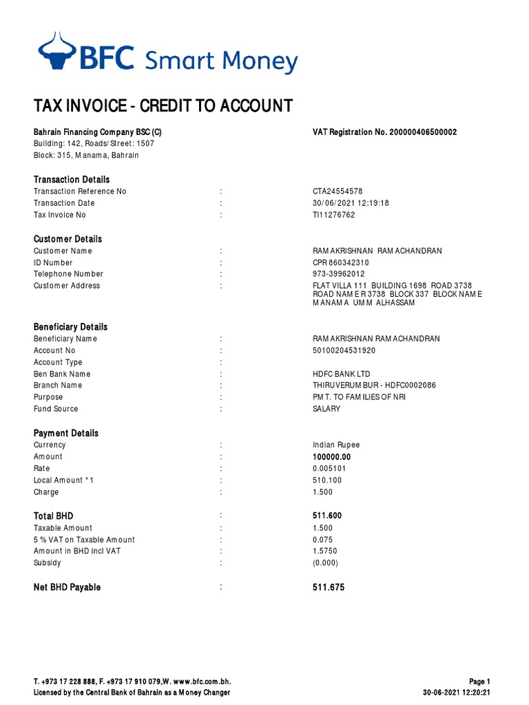 BFC Transaction Receipt CTA24554578 | PDF | Financial Transaction ...