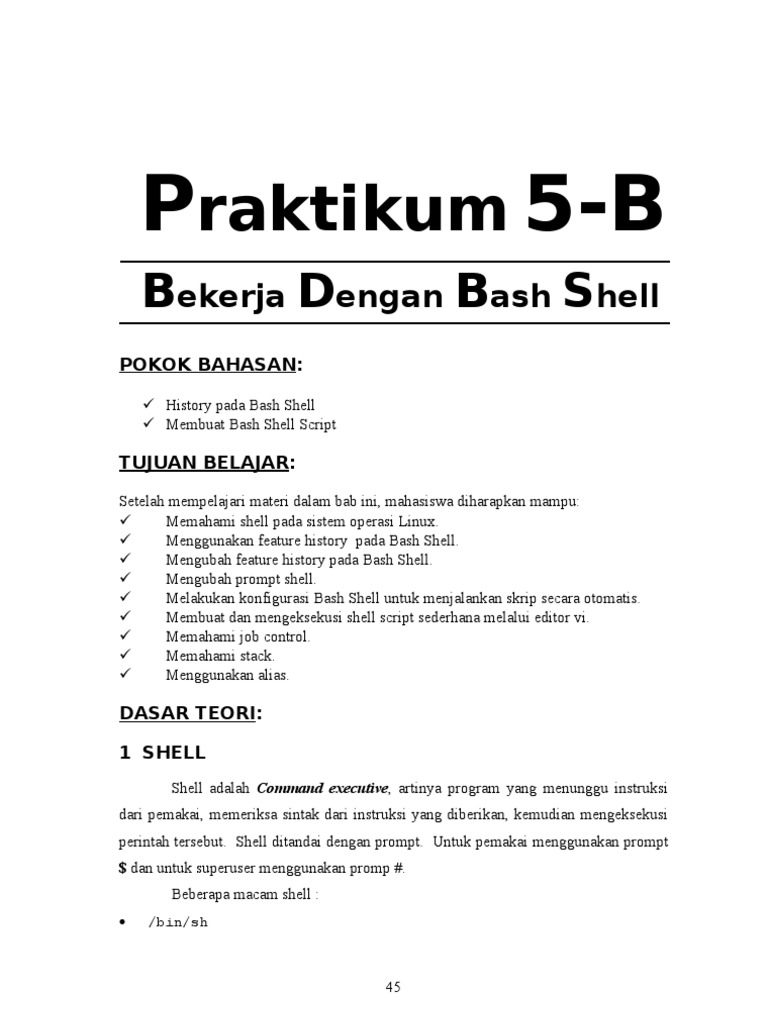 Mengerti Konsep Dasar Bash Shell | PDF