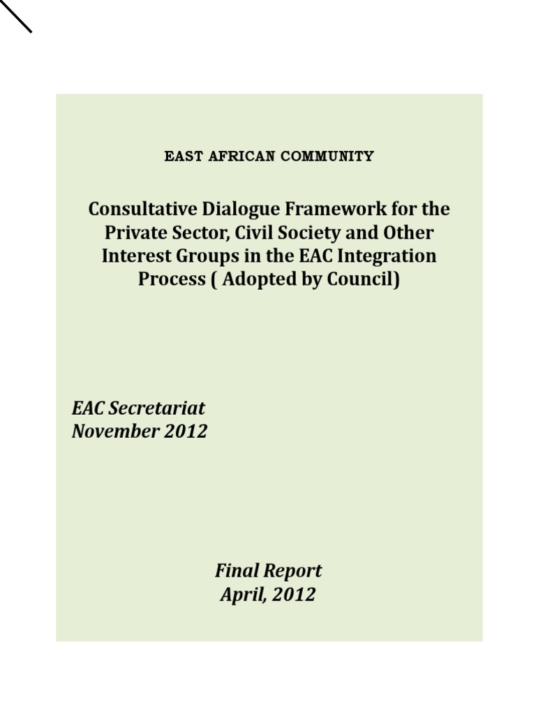 Adopted Consultative Dialogue Framework - Nov.2012 | PDF | Society | Policy