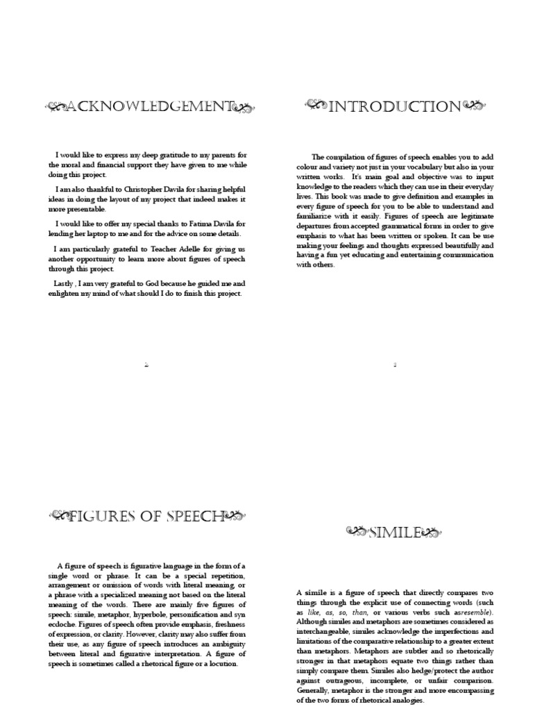 Figures of Speech Project in English | PDF | Metaphor | Irony