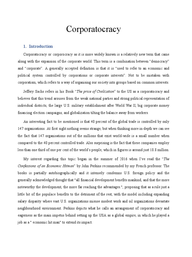 Corporatocracy | PDF | Government Health Care | Economies