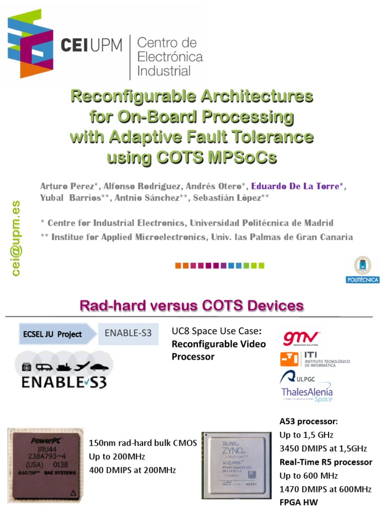 Reconfigurable Architectures For On-Board Processing With Adaptive Fault Tolerance Using Cots ...