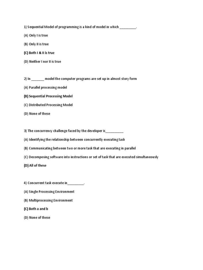 Oomp Unit 4 Mcqs | PDF | Process (Computing) | Scheduling (Computing)