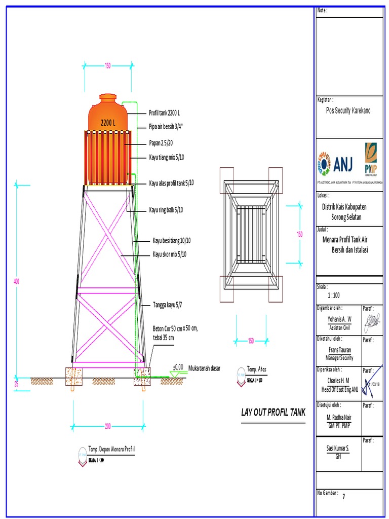 Menara Profil Tang Air Bersih Dan Instalasi | PDF Menara Profil Tang Air Bersih Dan Instalasi | PDF