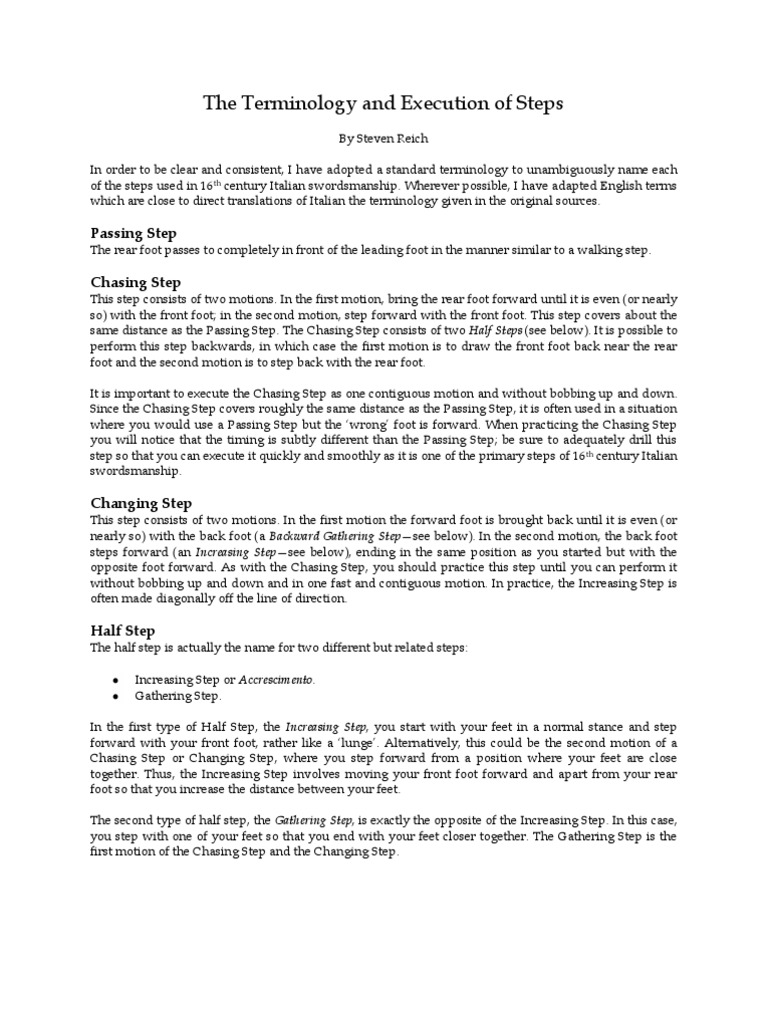 The Terminology and Execution of Steps: Passing Step Chasing Step | PDF ...