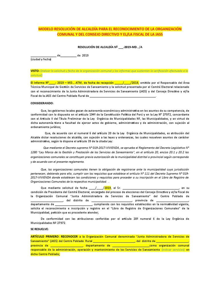 Anexo 07. Modelo RA de Reconocimiento de La OC y CD | PDF | Gobierno ...