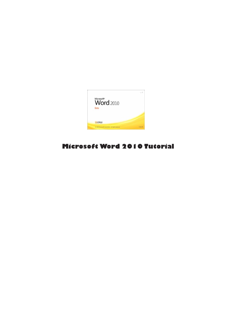 Microsoft Word 2010 Tutorial | PDF | Microsoft Word | Paragraph