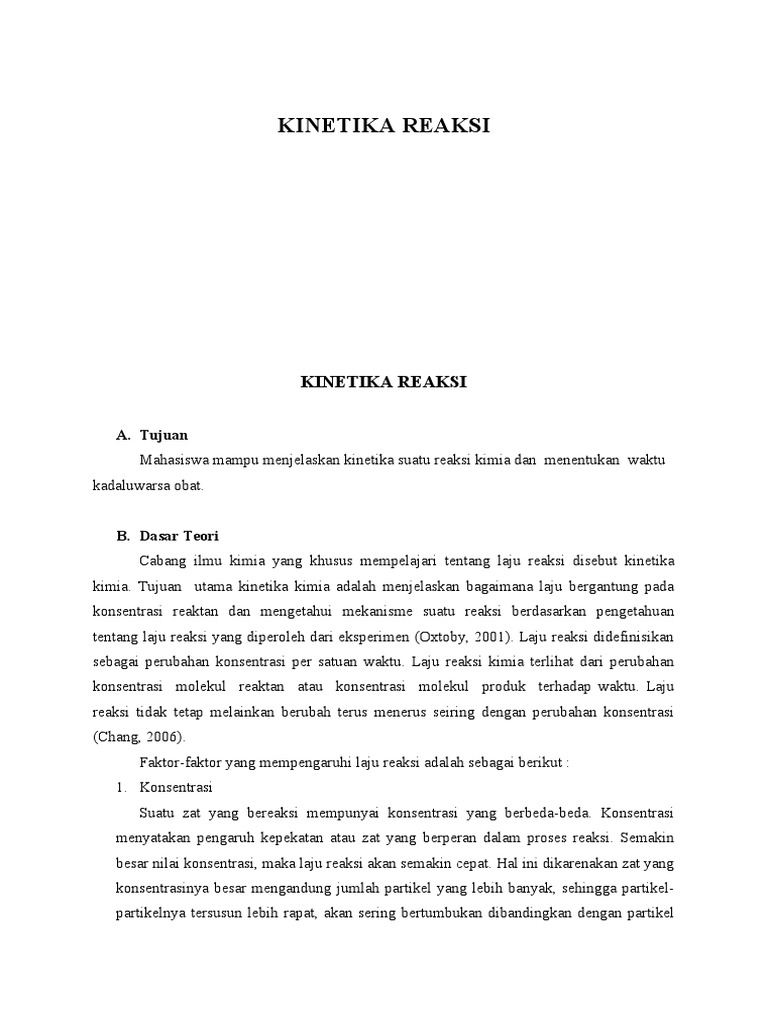 Kinetika Reaksi | PDF