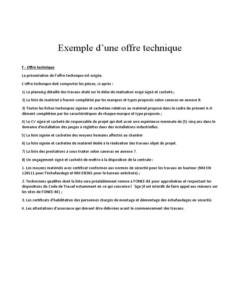 Exemple Offre Technique | PDF | Maison et jardin | Ordinateurs