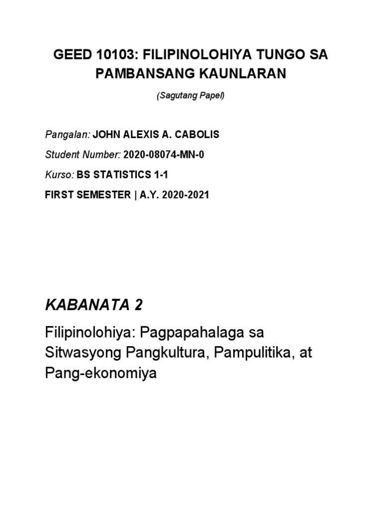 Cabolis John Alexis - 2 | PDF