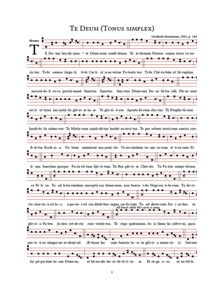 Te Deum (Tonus Simplex) | PDF