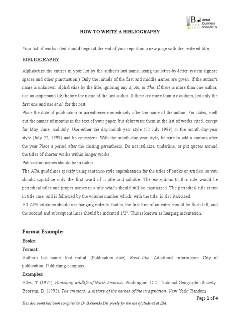 How To Write Bibliography | PDF | Bracket | Apa Style